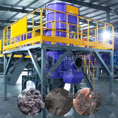 China Tire Steel Wire Crusher 5-8TPD Tungsten Steel Blade Secondary Vertical Shaft Pulverizer Multi-stage Magnetic Separation for sale