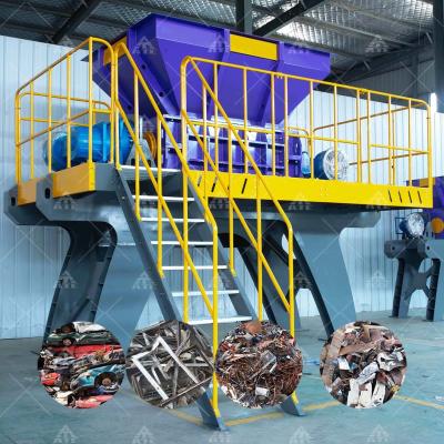 China Industrial Double Shaft Metal Shredder 55 kW Automatic Customizable Output Sizes for sale