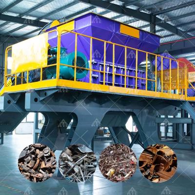 China Double Shaft Scrap Metal Shredder 1500x850mm Shredder Room 55x2 kW Motor 1-10 cm Output for sale