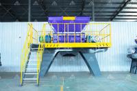 China Double Shaft Scrap Metal Shredder 1500x850mm Shredder Room 55x2 kW Motor 1-10 cm Output for sale