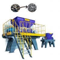 China Automatic Mini Tire Shredder Double Shaft 200mm Blade 11kw for Used Car Rubber Recycling for sale