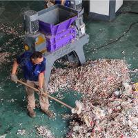 China Automatic Mini Tire Shredder Double Shaft 200mm Blade 11kw for Used Car Rubber Recycling for sale