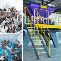 China Double Shaft Metal Shredder Machine 90 kW 20100 kg for Scrap Car Aluminum Iron Steel for sale