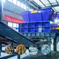 China Fully Automatic Double Shaft Metal Shredder 500x480mm Feed Inlet 200mm Blade Diameter for sale