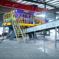 China Double Shaft Metal Shredder 2000mm Feed Inlet 90kw for Aluminum Cans Iron Steel Scrap for sale