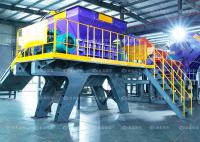 China Double Shaft Metal Shredder 2000mm Feed Inlet 90kw for Aluminum Cans Iron Steel Scrap for sale