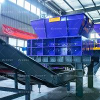 China 90 kW 20100 kg Automatic Double Shaft Shredder for Scrap Metal Crusher Industrial Recycling for sale