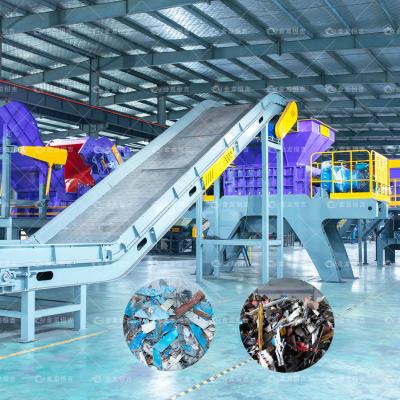 China Industrial Double Shaft Metal Shredder 2000x1490mm Feed Scrap Iron Steel Car Shell Shredding Machine 90kW for sale