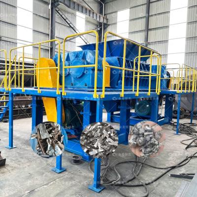 China Double Shaft Metal Shredder 55 kW for Iron Drum Aluminum Can Steel Scrap Processing for sale