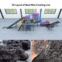 China Automatic Steel Wire Shredder 5-8TPD Tungsten Steel Blade 95% Purity Tire Wire Recycling for sale