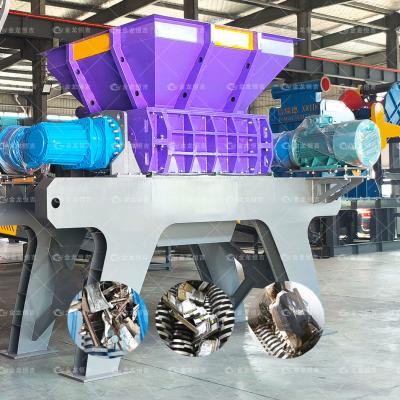 China CE Certified Twin Shaft Shredder 22000 kg/h Capacity 11x2 kW Power Scrap Metal Crusher for sale