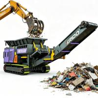 China Crawler Mobile Shredder Machine with Double Shaft Design for High Efficiency Shredding and Quiet Operation for sale