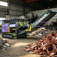 China 40 Tons Per Hour Stainless Steel Construction CE ISO TUV Certified Crawler Mobile Shredder Machine for sale