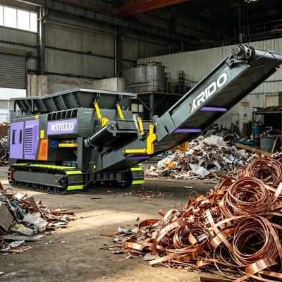 China 40 Tons Per Hour Stainless Steel Construction CE ISO TUV Certified Crawler Mobile Shredder Machine for sale