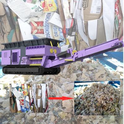 China High Efficiency Low Energy Consumption Multifunctional Tracked Mobile Waste Shredder for Solid and Soft Waste Materials for sale