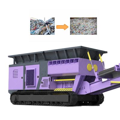 China 55 Kw Power High Efficiency Low Energy Consumption Multifunctional Tracked Mobile Shredder for Waste Processing for sale