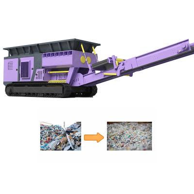 China 55 Kw Power High Efficiency Low Energy Consumption Multifunctional Tracked Mobile Shredder for Waste Processing for sale