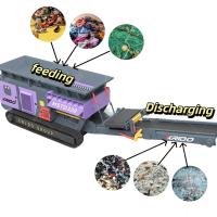 China Industrial 55 kW Double Shaft Tracked Mobile Shredder for Textile Waste for sale