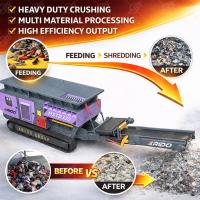 China Industrial Double Shaft 55 kW Tracked Mobile Shredder with Stainless Steel Blades for Waste Processing for sale