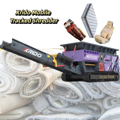 China 55 kW Tracked Mobile Shredder Double Shaft Design for Waste Plastic and Household Waste for sale