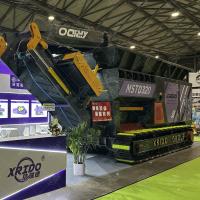 China 55 kW Tracked Mobile Shredder Double Shaft Design for Waste Plastic and Household Waste for sale