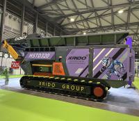 China 55 kW Double Shaft Tracked Mobile Shredder for Textile and Waste Recycling for sale