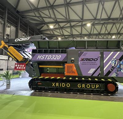 China 55 Kw Power Double Shaft Design High Efficiency Low Energy Consumption Tracked Mobile Shredder for Waste Processing for sale