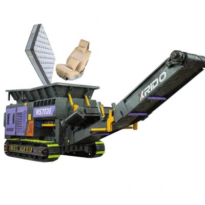 China 55 kW Tracked Mobile Shredder Double Shaft Design High Efficiency Low Energy Waste Processing for sale