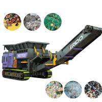 China 55 kW Double Shaft Tracked Mobile Shredder for Waste Processing High Efficiency Low Energy for sale