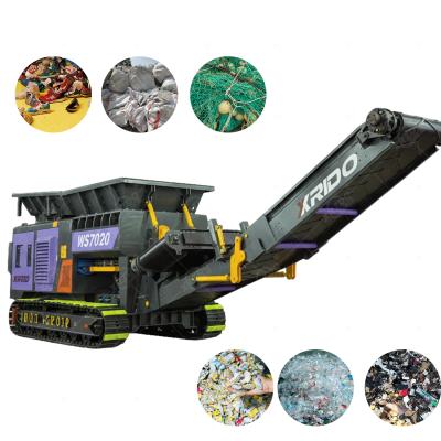 China 55 kW Double Shaft Tracked Mobile Shredder for Waste Processing High Efficiency Low Energy for sale