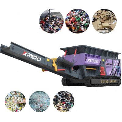China 55 kW Power Double Shaft Design Tracked Mobile Shredder with 360° Steering for Efficient Waste Processing for sale