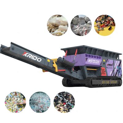 China 55 Kw Power Double Shaft Design High Efficiency Low Energy Consumption Tracked Mobile Shredder for Waste Processing for sale