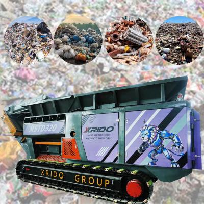 China 55 kW Double Shaft Crawler Mobile Shredder 360 Steering for Industrial Waste Recycling for sale