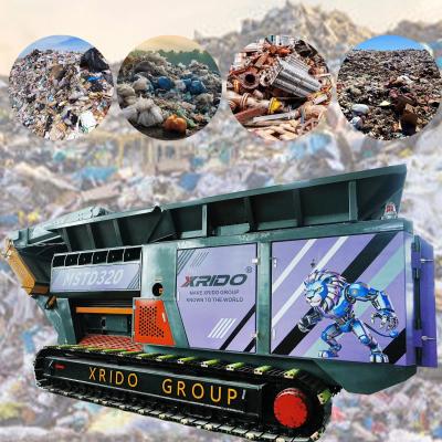 China 55 kW Crawler Mobile Shredder Double Shaft Design 360 Steering for Construction Waste Recycling for sale