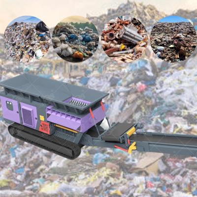 China 55 kW Power Double Shaft Design Mobile Shredder with 360° Steering for Efficient Waste Processing for sale