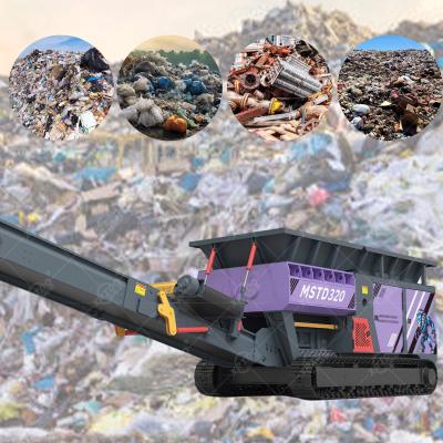 China 55 kW Double Shaft Tracked Mobile Shredder 360° Steering for Industrial Waste for sale