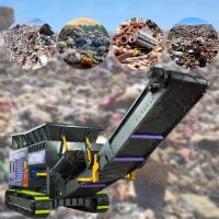 China 55 kW Power Double Shaft Design Crawler Mobile Shredder with 360° Steering for Efficient Waste Processing for sale