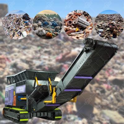 China 55 kW Power Double Shaft Design Crawler Mobile Shredder with 360° Steering for Efficient Waste Processing for sale