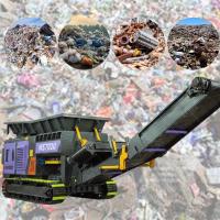 China 55 kW Power Double Shaft Design 360° Steering Tracked Mobile Waste Shredder for sale