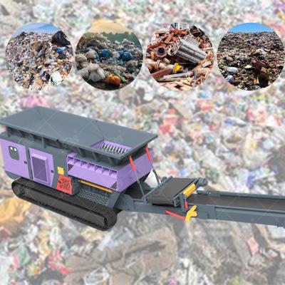 China Tracked Mobile Shredder 55 kW Double Shaft for Construction Waste Recycling for sale