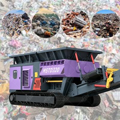 China 55 kW Double Shaft Tracked Mobile Shredder 360° Steering for Industrial Waste for sale