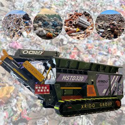 China 55 kw Power Double Shaft Design Mobile Shredder with 360° Steering for Efficient Waste Processing for sale