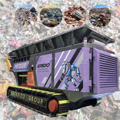 China 55 kW Double Shaft Tracked Mobile Shredder 360° Steering for Industrial Waste for sale