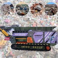 China 55 kw Power Double Shaft Design 360° Steering Tracked Crawler Mobile Shredder for Waste Processing for sale