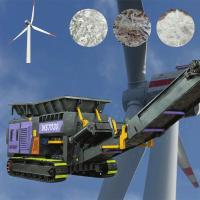 China 55 kW Double Shaft Mobile Shredder for Wind Turbine Blade and Composite Material Recycling for sale