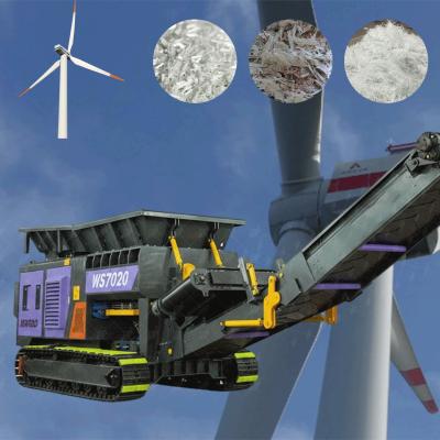China 55 kW Double Shaft Mobile Shredder for Wind Turbine Blade and Composite Material Recycling for sale