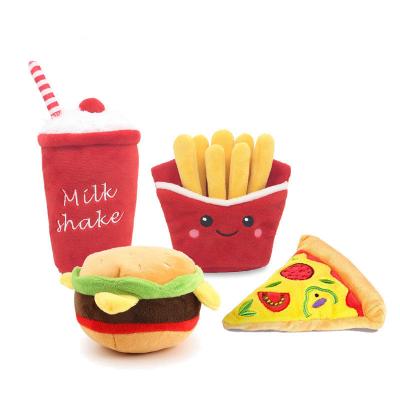 China Stuffed Chips Hot Dog Cola Fast Food Plush Pet Toys For Dogs for sale