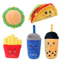 China Stuffed Chips Hot Dog Cola Fast Food Plush Pet Toys For Dogs for sale