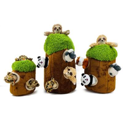 China New Design Pet Puzzle Squeaky Soft Plush Chew Hide and Seek Dog Toy Set for sale