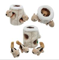 China New Design Pet Puzzle Squeaky Soft Plush Chew Hide and Seek Dog Toy Set for sale